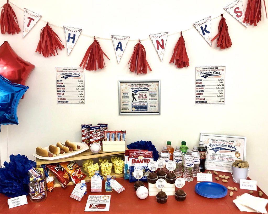 Baseball Theme Teacher Appreciation Week Printable Party Set — TidyLady ...