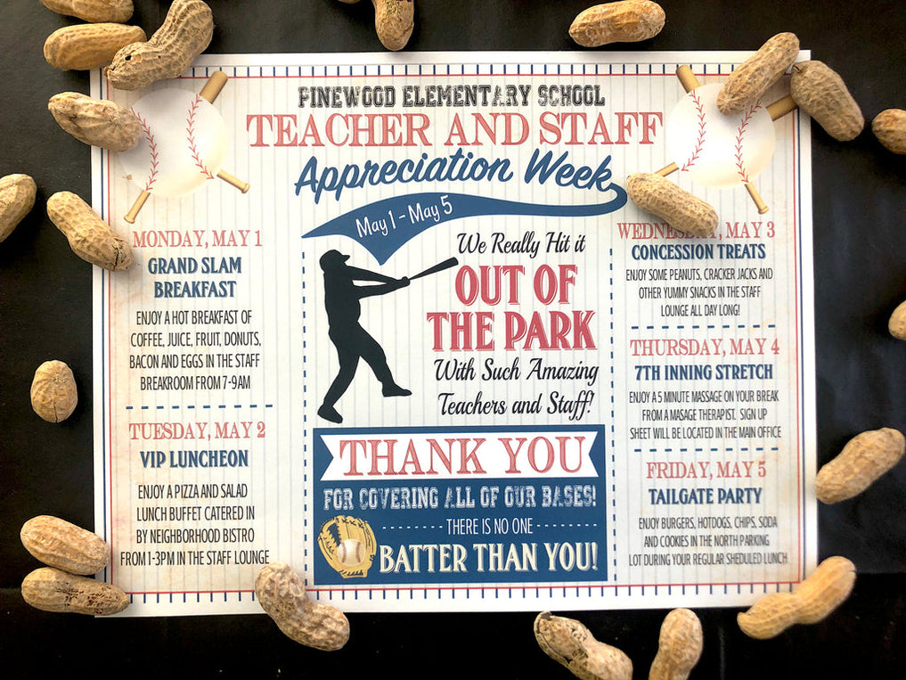 Baseball Theme Teacher Appreciation Week Printable Party Set — TidyLady ...