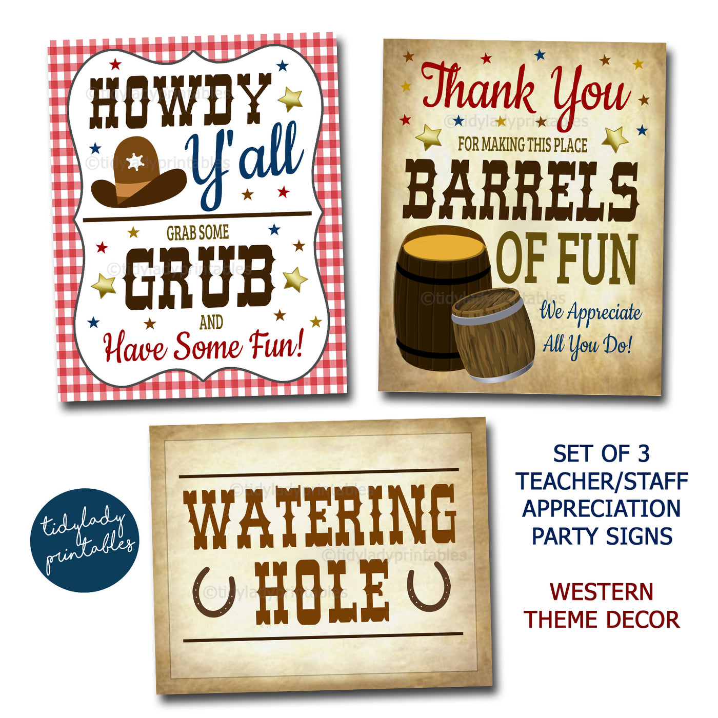 Western Theme Teacher Appreciation Week Printable Party Set — TidyLady ...