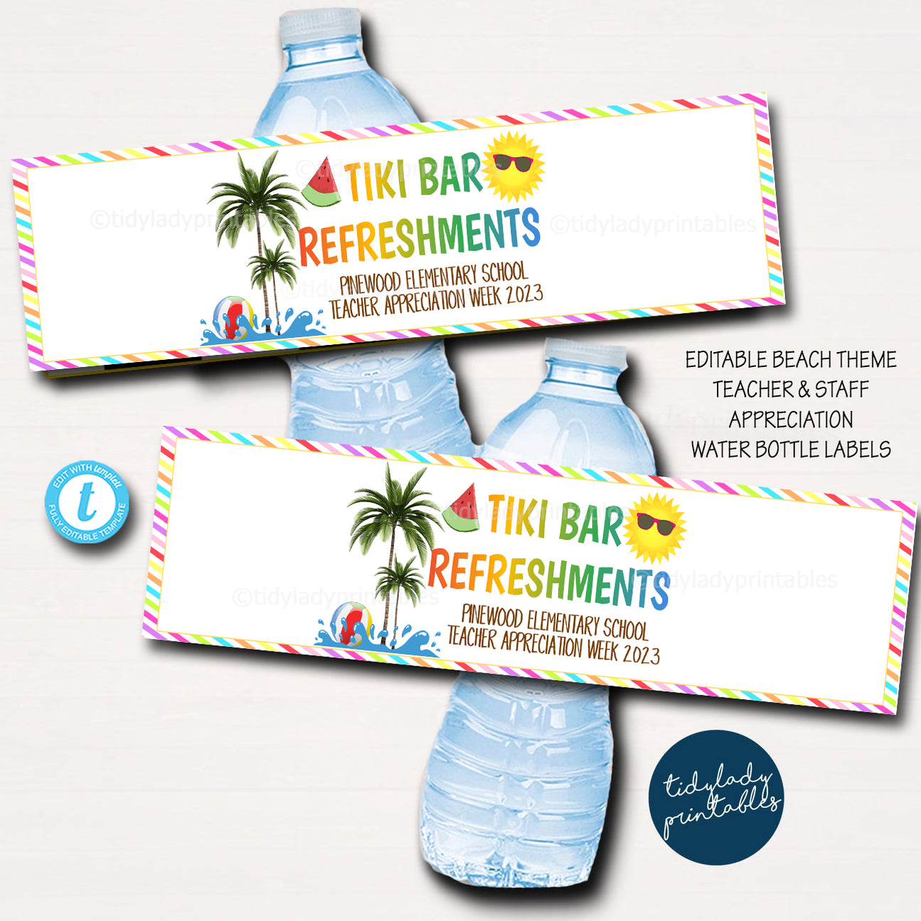 Mahalo Beach Theme Teacher Appreciation Week Printable Set — TidyLady ...