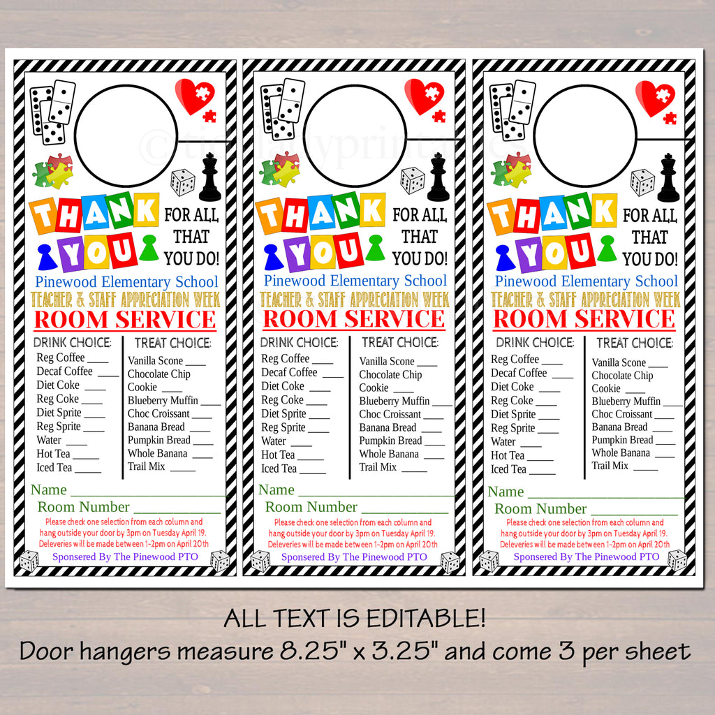 Teacher Appreciation Door Hangers | TidyLady Printables