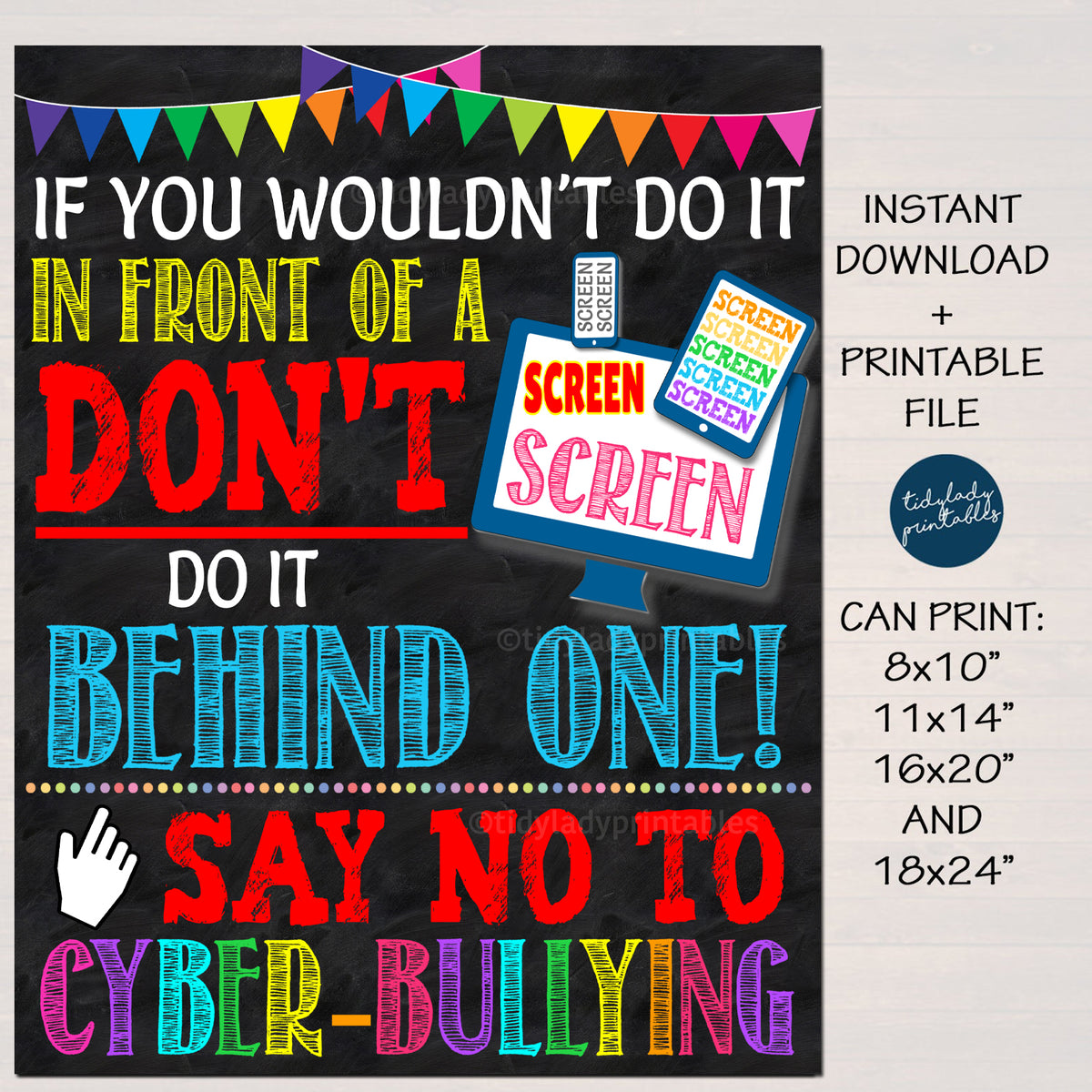 Computer Lab Decor CyberBully Poster | TidyLady Printables