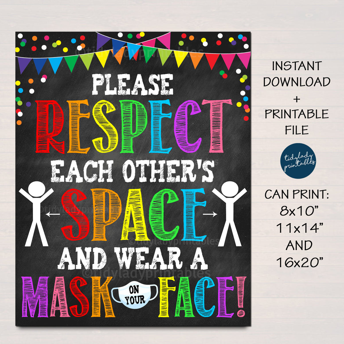 Wear a Mask Sign - School Health Safety Poster — TidyLady Printables