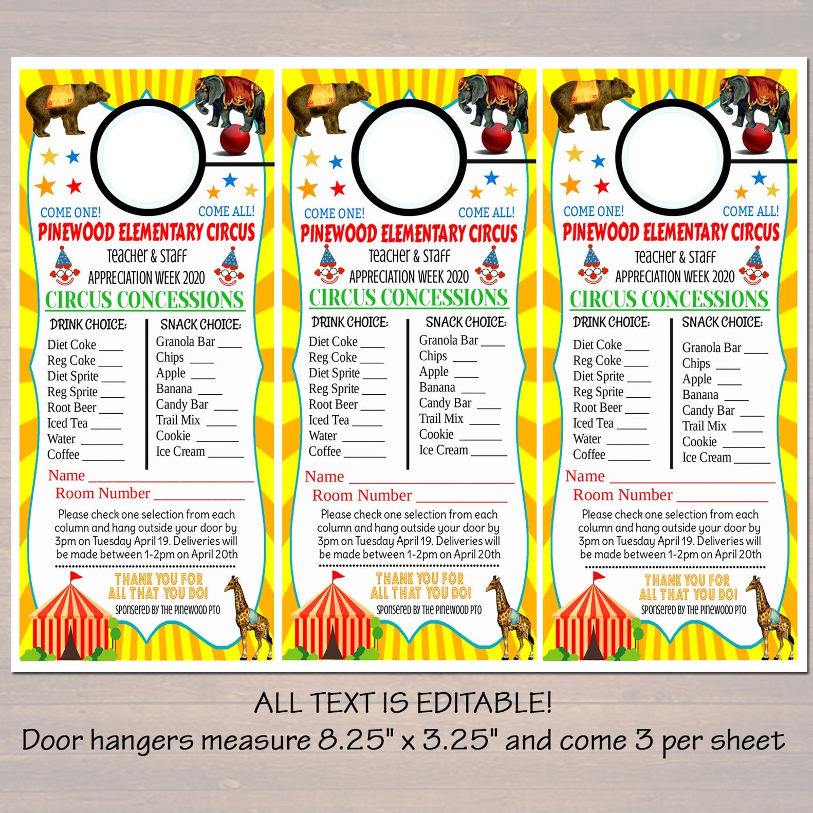 Circus Theme Teacher Appreciation Week Printable Party Set — TidyLady ...