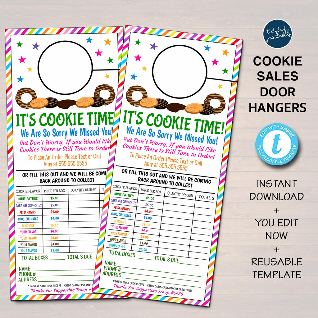 Cookie Booth Signs, Hangers, Order Forms, Decor - Printables — TidyLady ...