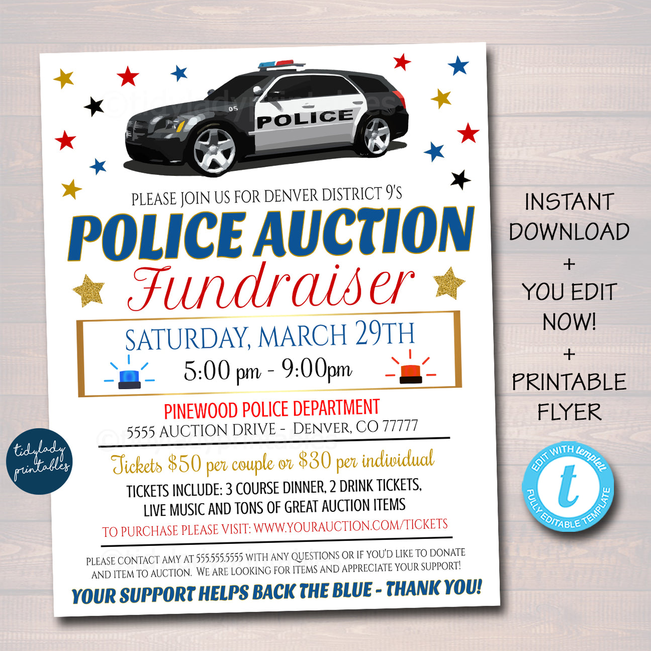 Police Fundraiser Flyer Template | TidyLady Printables