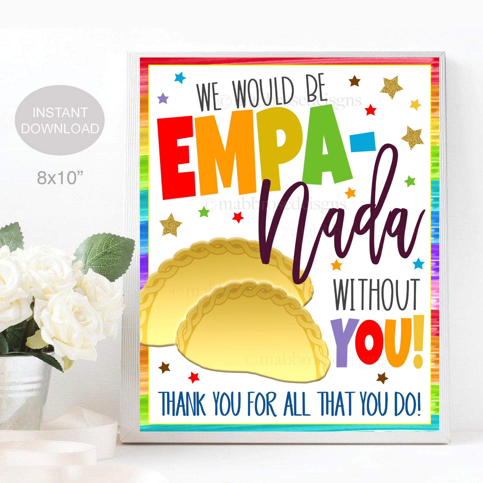 Empanada Printable Thank You Sign | TidyLady Printables