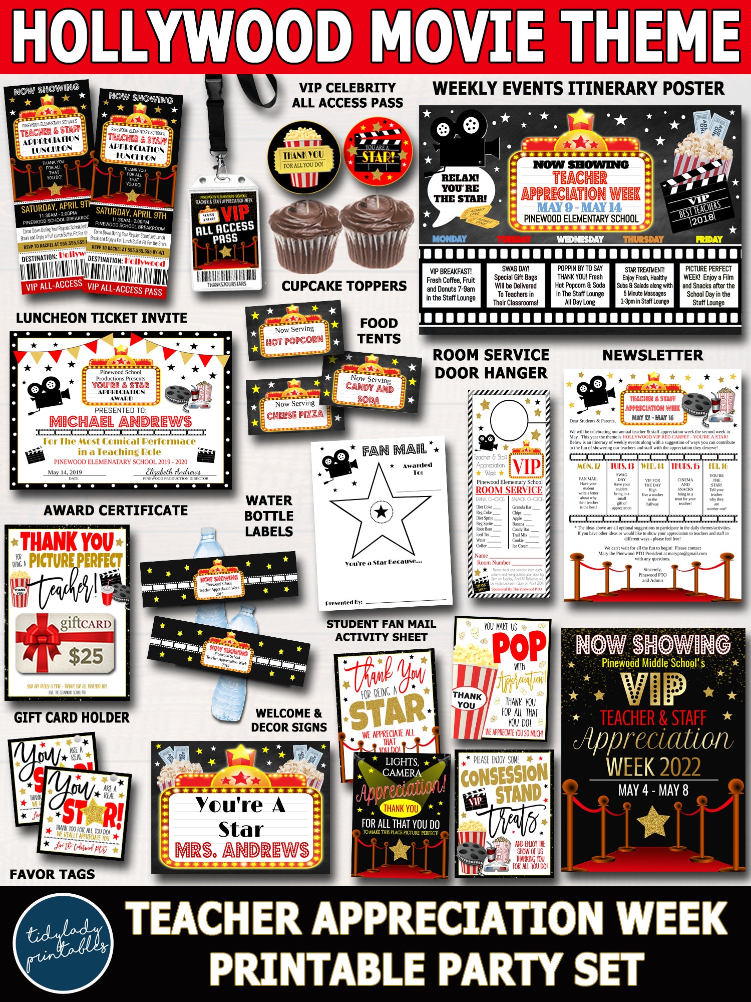 Hollywood Theme Printables MOVIE Theme Bulletin Board Set, Celebration