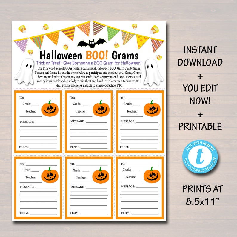 Halloween Candy Gram Flyer | TidyLady Printables
