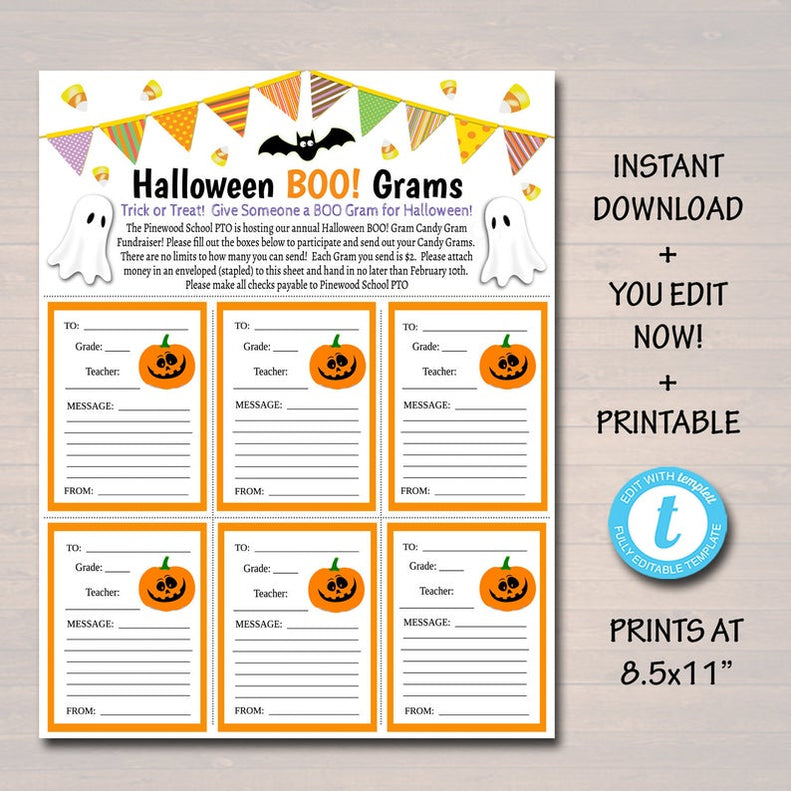 Halloween Candy Gram Flyer | TidyLady Printables