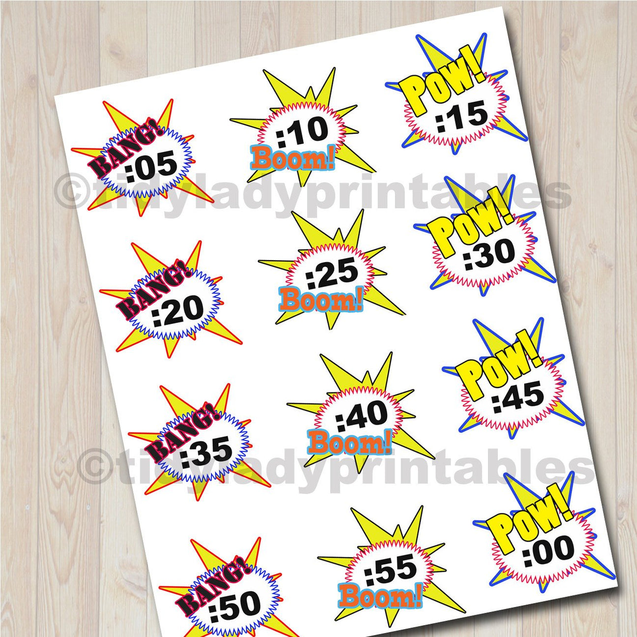 Superhero Classroom Clock Numbers — TidyLady Printables