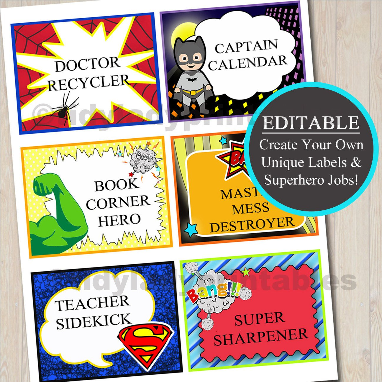 Superhero Classroom Job Labels | TidyLady Printables