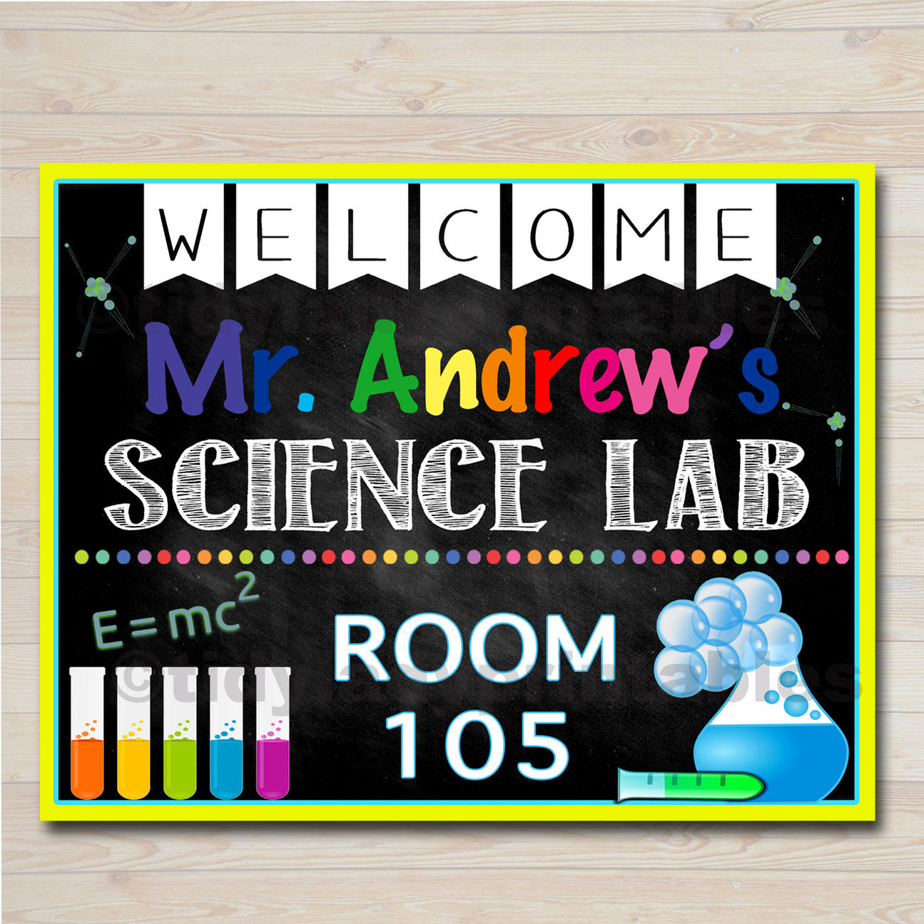 Science Teacher Classroom Door Sign | TidyLady Printables