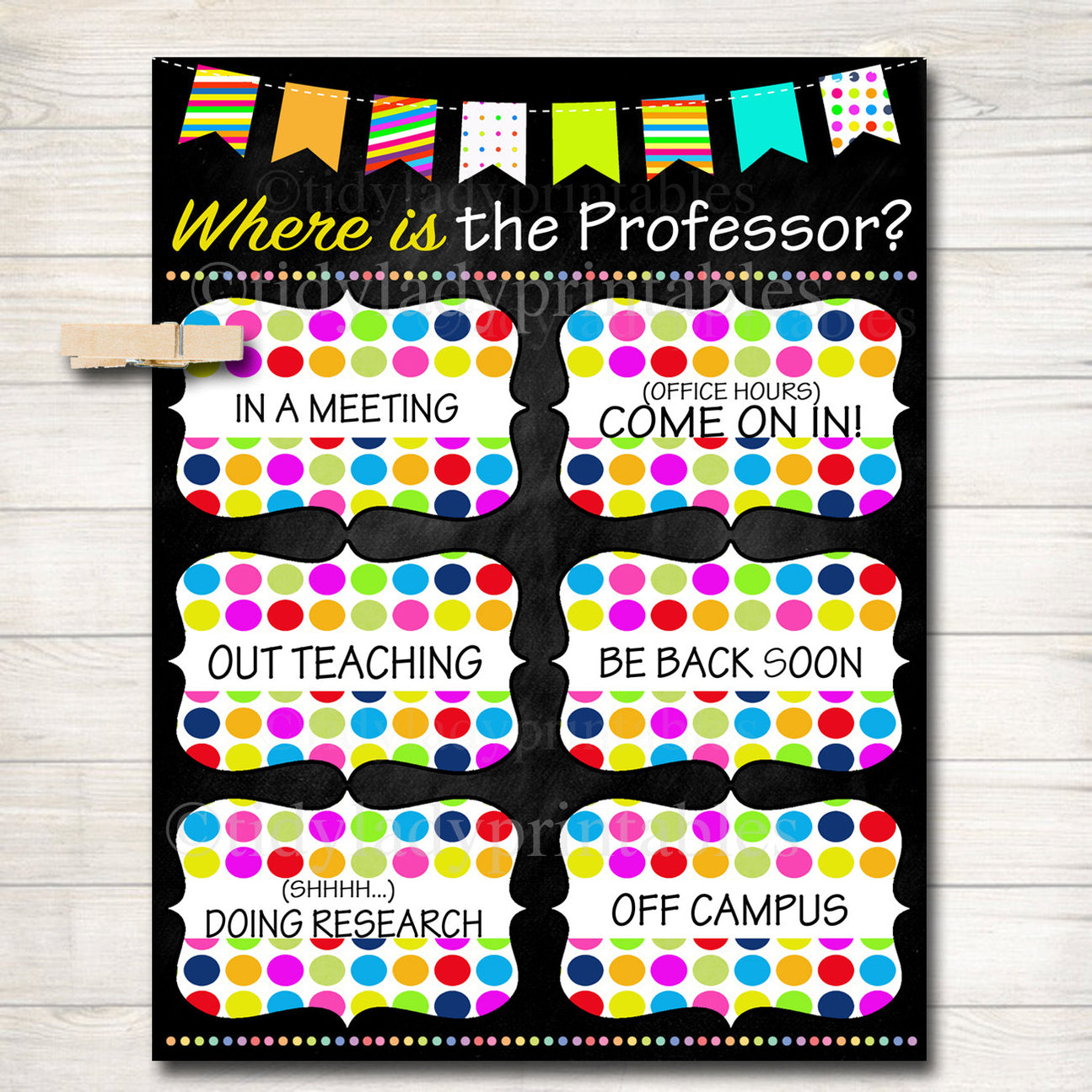 Where is the Professor Door Sign | TidyLady Printables