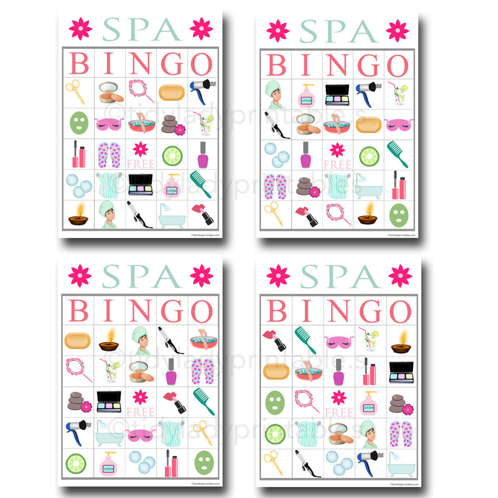 Spa Bingo Printable Game, Girls Party Game, Spa Party, Beauty Party, P ...