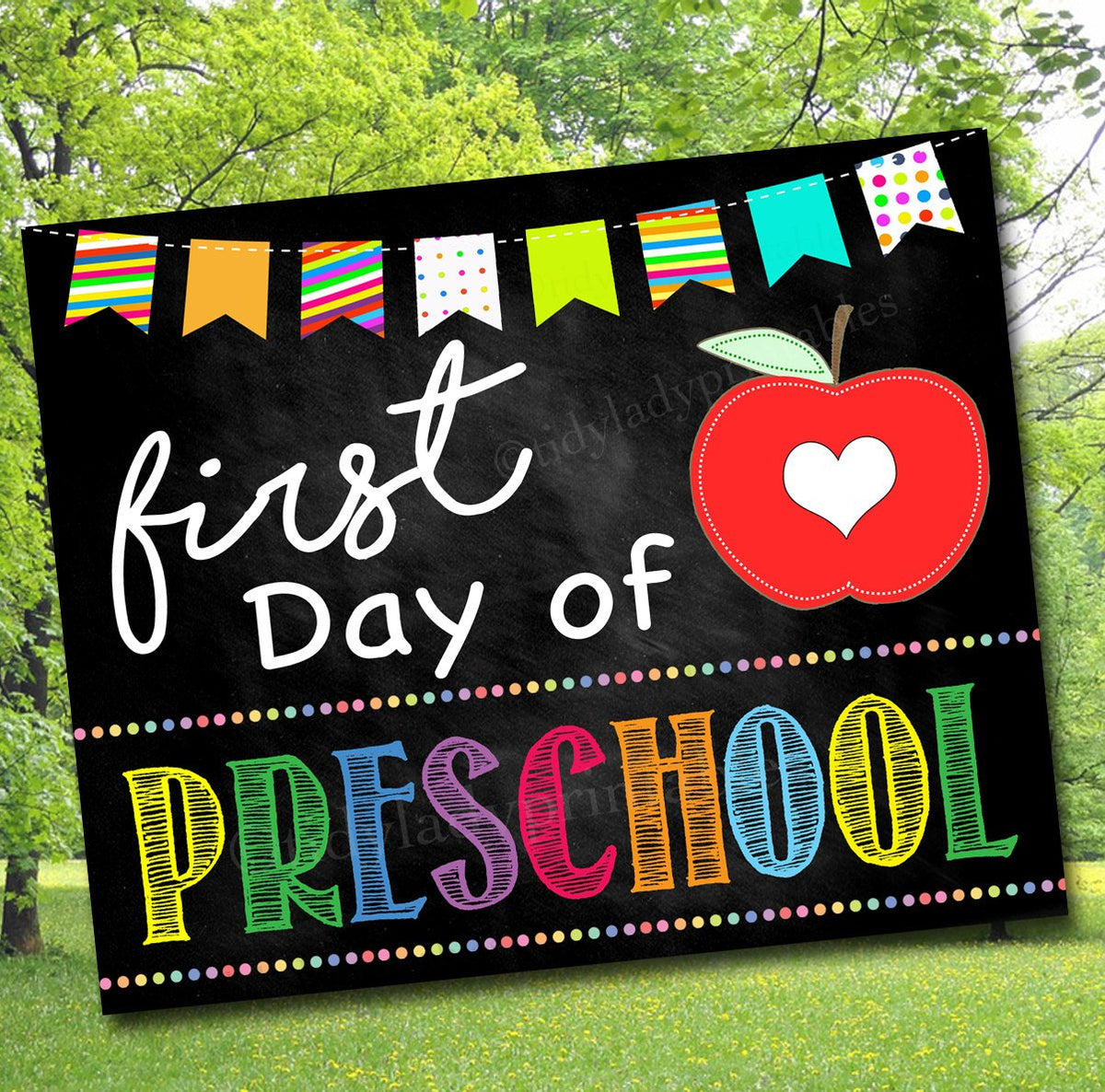 First Day of PreSchool Photo Sign | TidyLady Printables