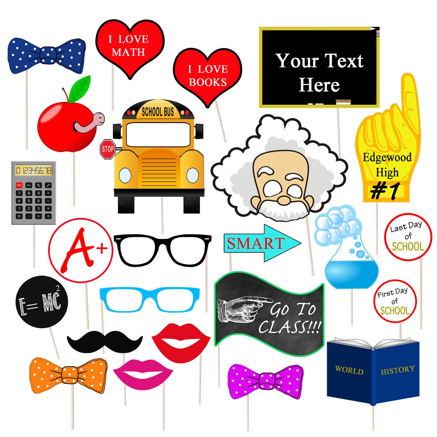 Printable Back to School Photo Booth Props — TidyLady Printables