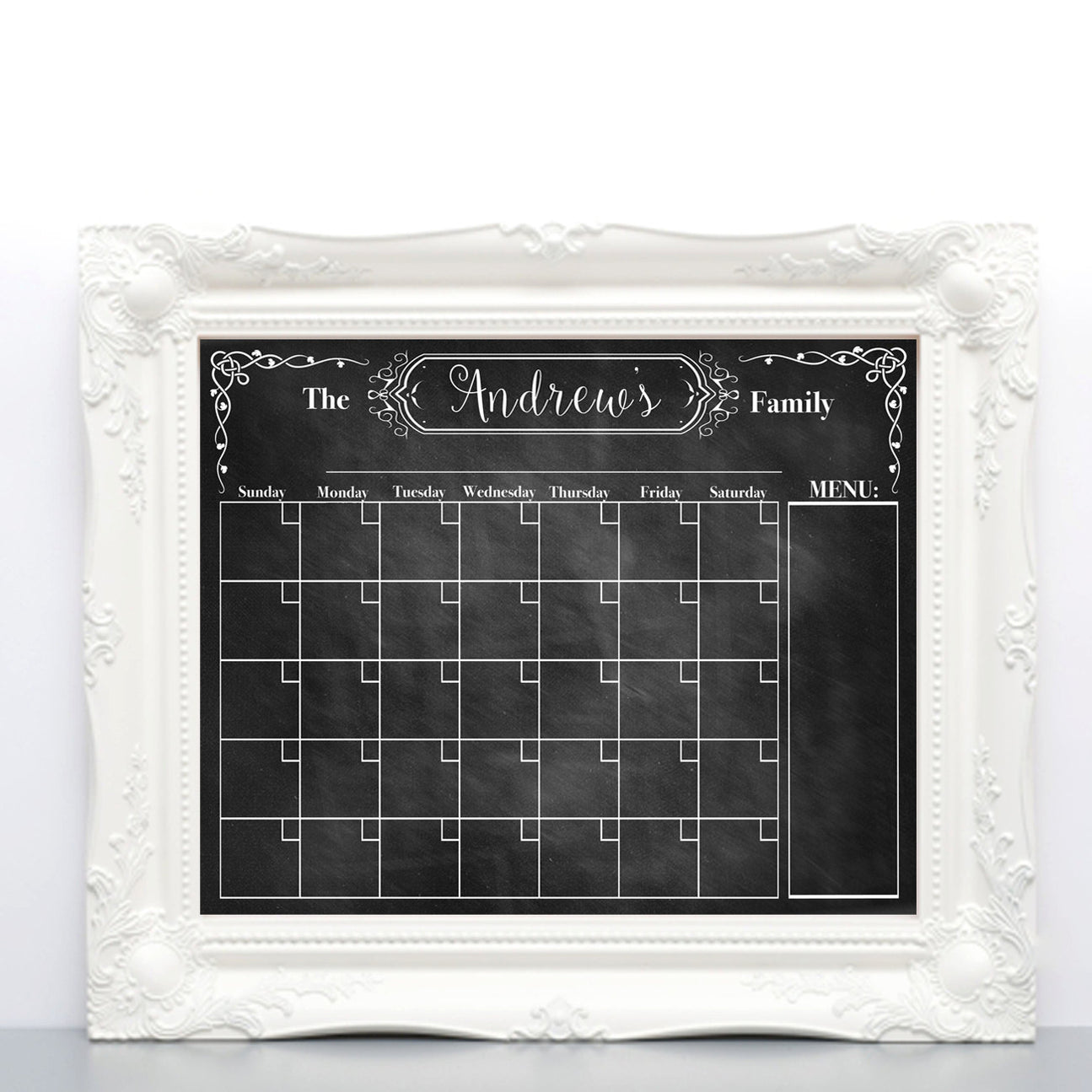 Printable Family Calendar Chalkboard Wall Art, Command Center, Family ...
