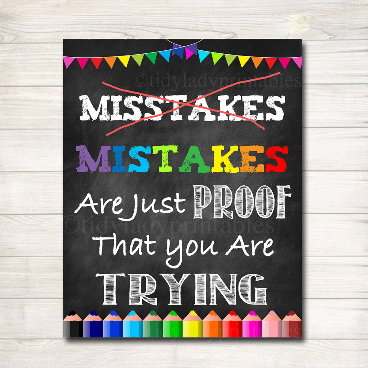 Mistakes Classroom Poster | TidyLady Printables
