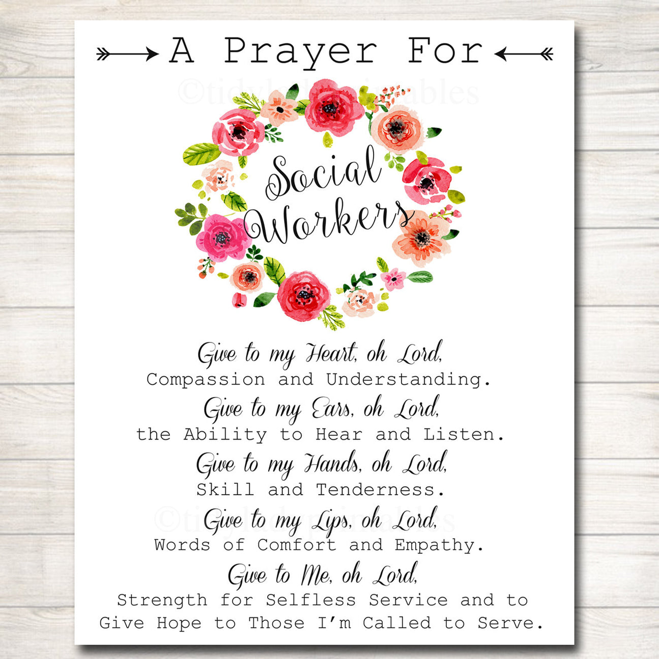 Social Worker Prayer Art | TidyLady Printables