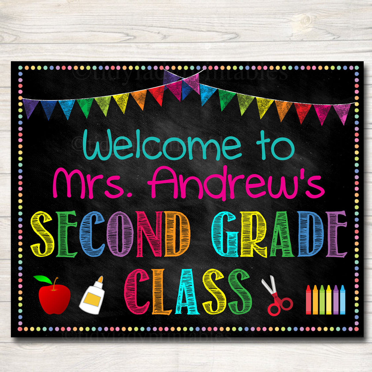 Teacher Classroom Door Sign Editable | TidyLady Printables