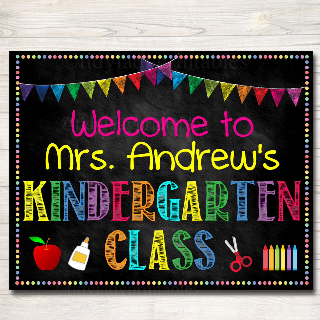 Teacher Classroom Door Sign Editable | TidyLady Printables