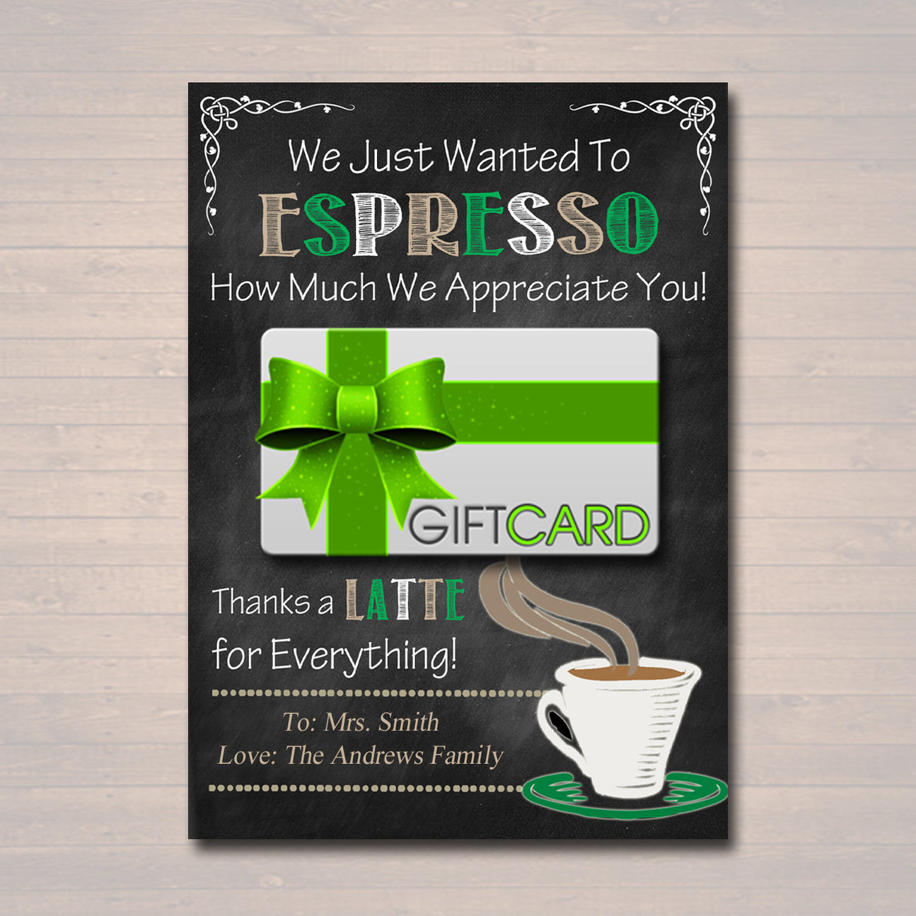 Coffee Gift Card Holder "Thanks a Latte" Appreciation Gift — TidyLady ...
