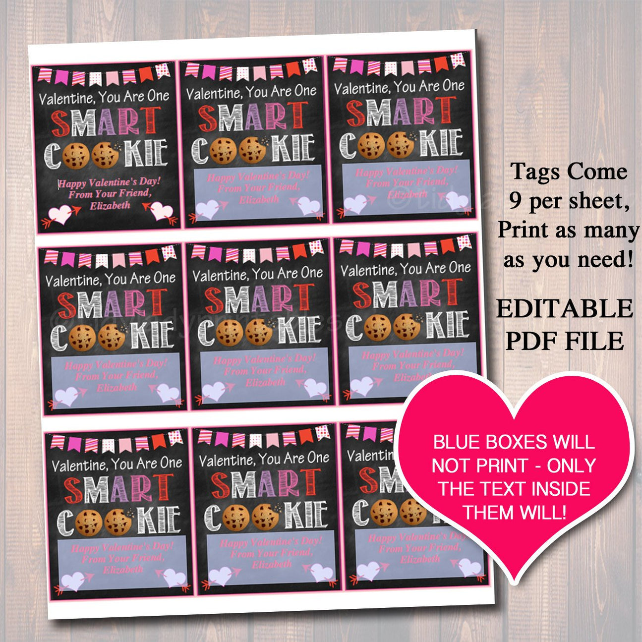 "You Are One Smart Cookie" Printable Valentine's Day Tag — TidyLady ...