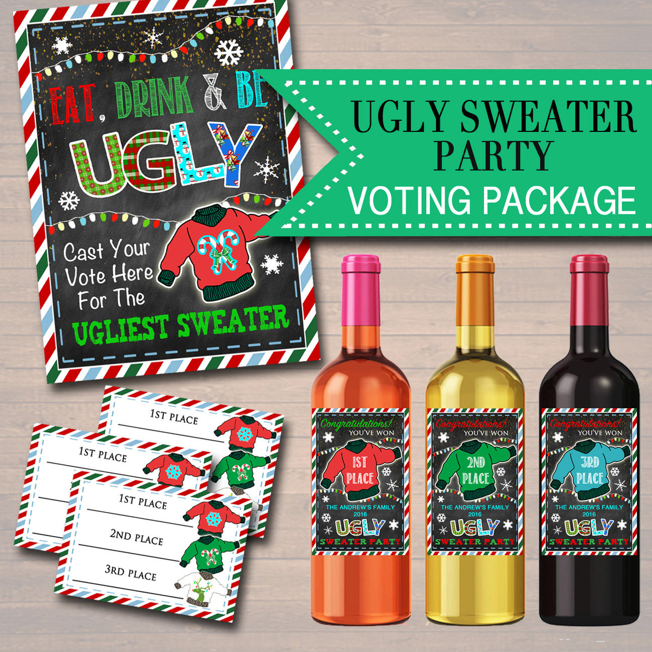 Ugly Sweater Party Awards | TidyLady Printables