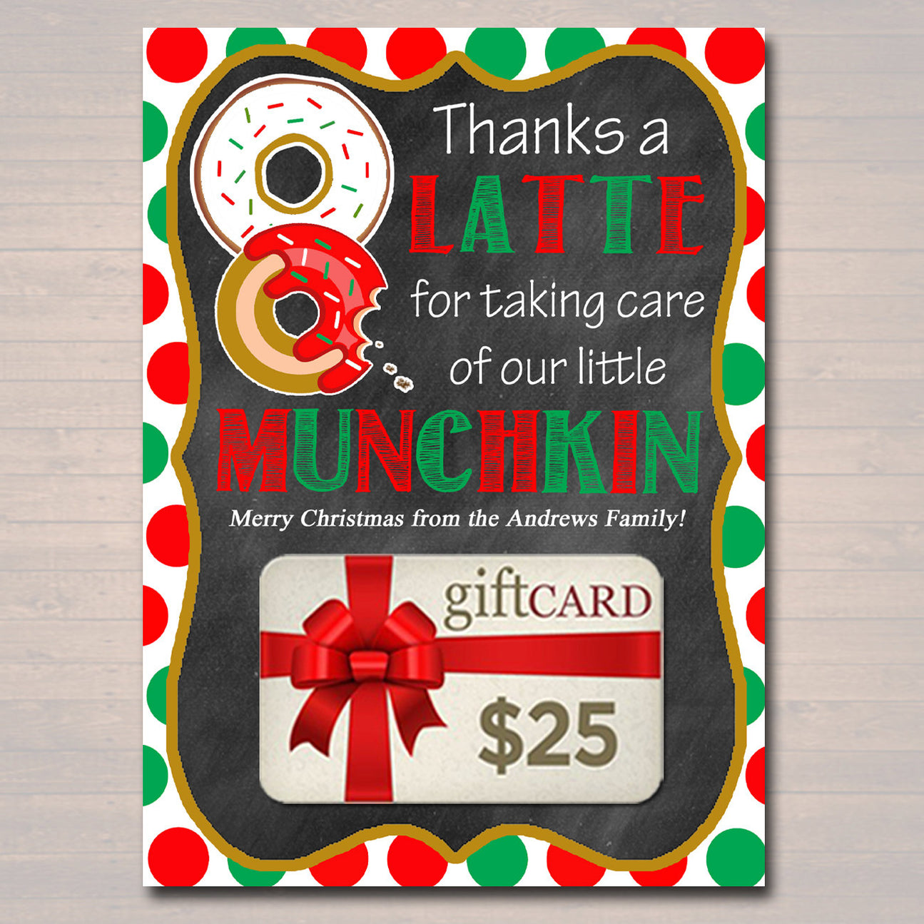 Christmas Thanks a Latte Coffee Donut Gift Card Holder — TidyLady ...