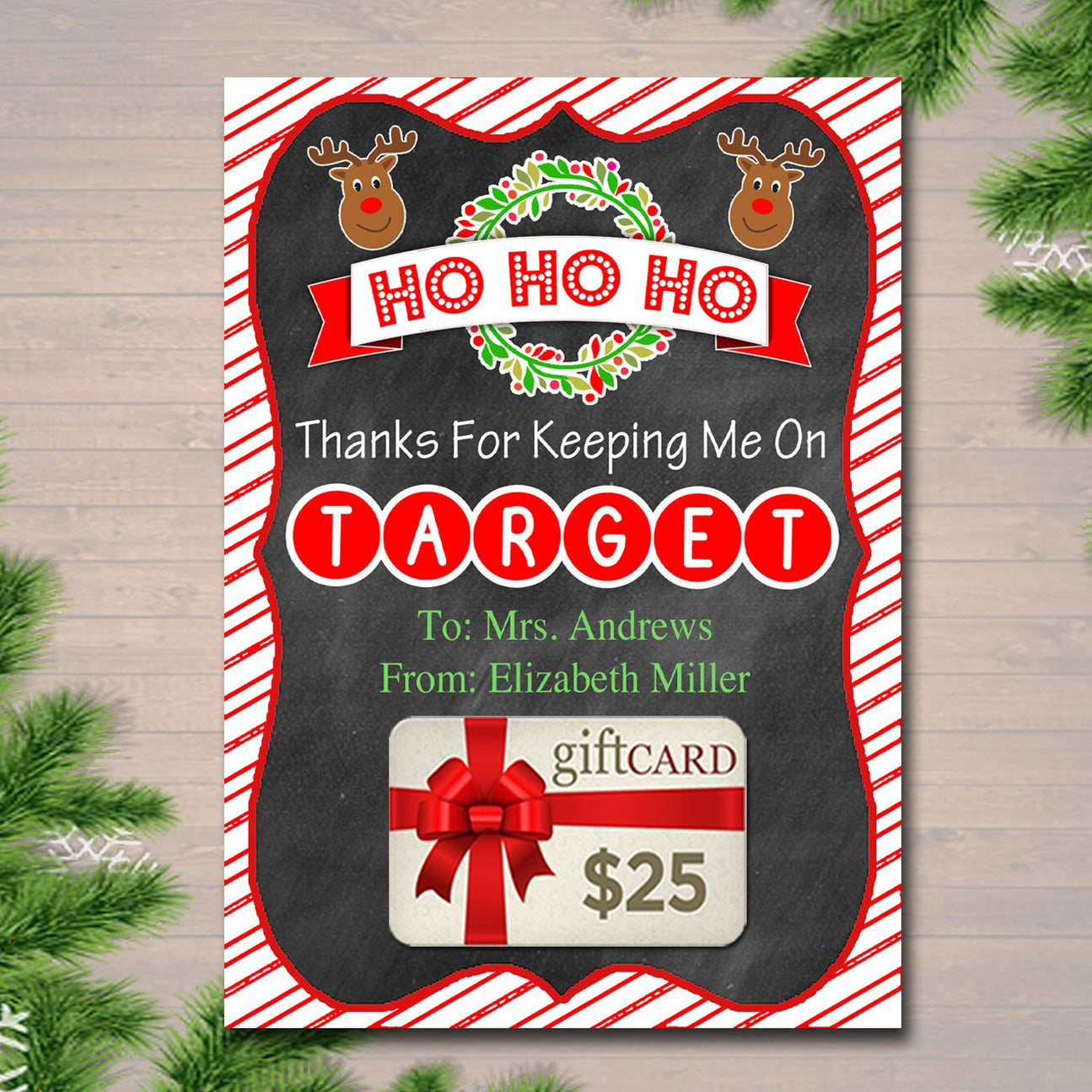 Christmas Target Gift Card Holder, Printable Teacher Gift, Coach Xmas ...