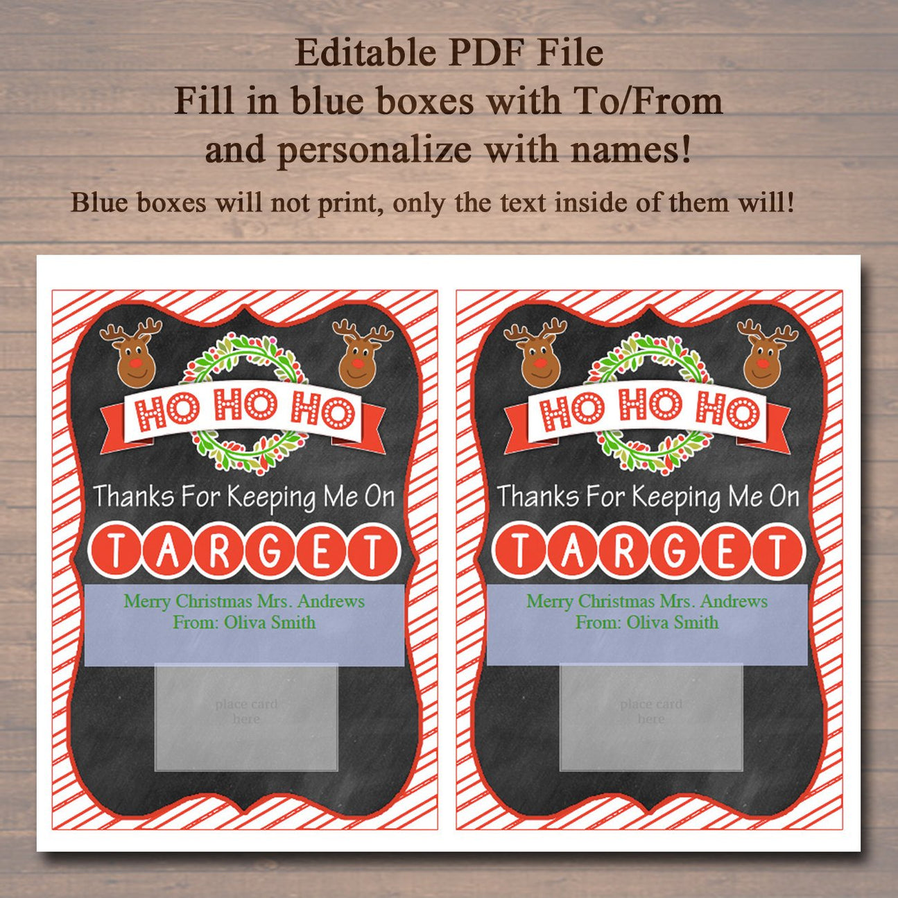 Christmas Target Gift Card Holder, Printable Teacher Gift, Coach Xmas ...