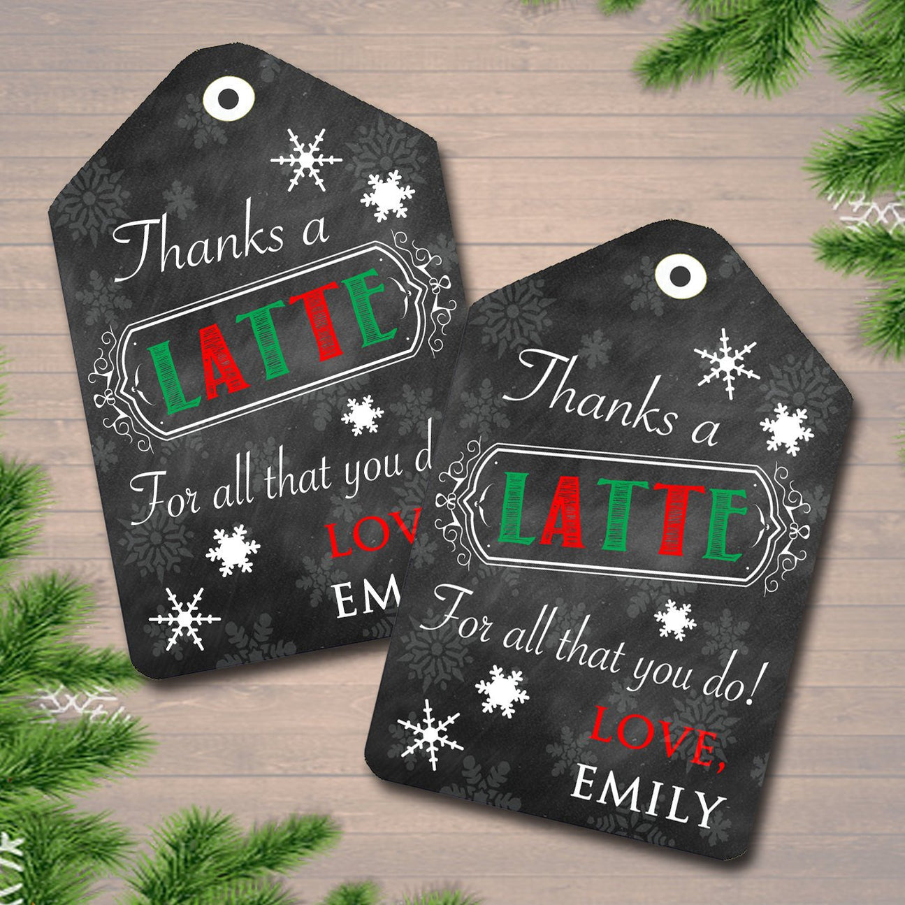 Thanks a Latte Christmas Gift Tags | TidyLady Printables