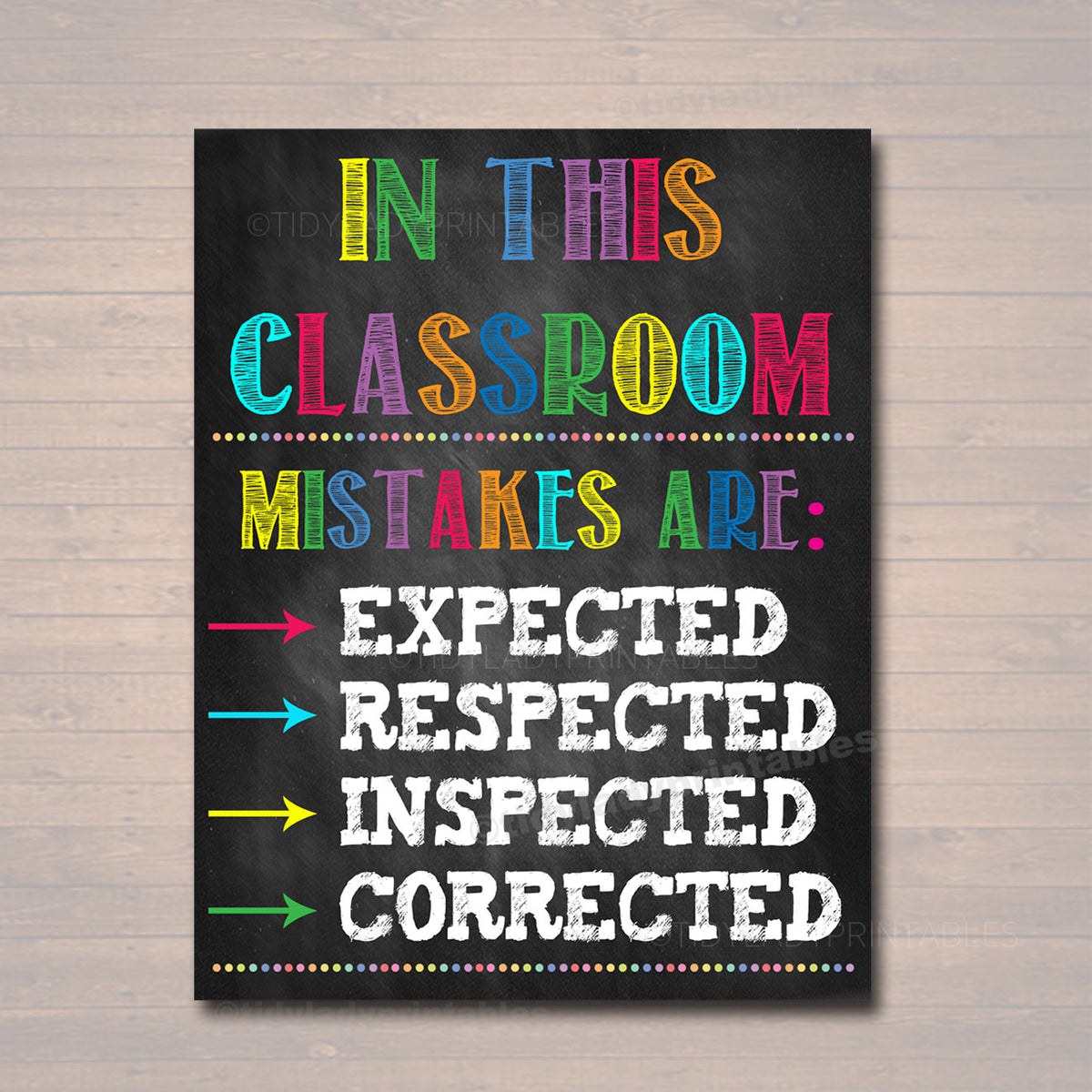 Mistakes Are Expected Classroom Poster — TidyLady Printables
