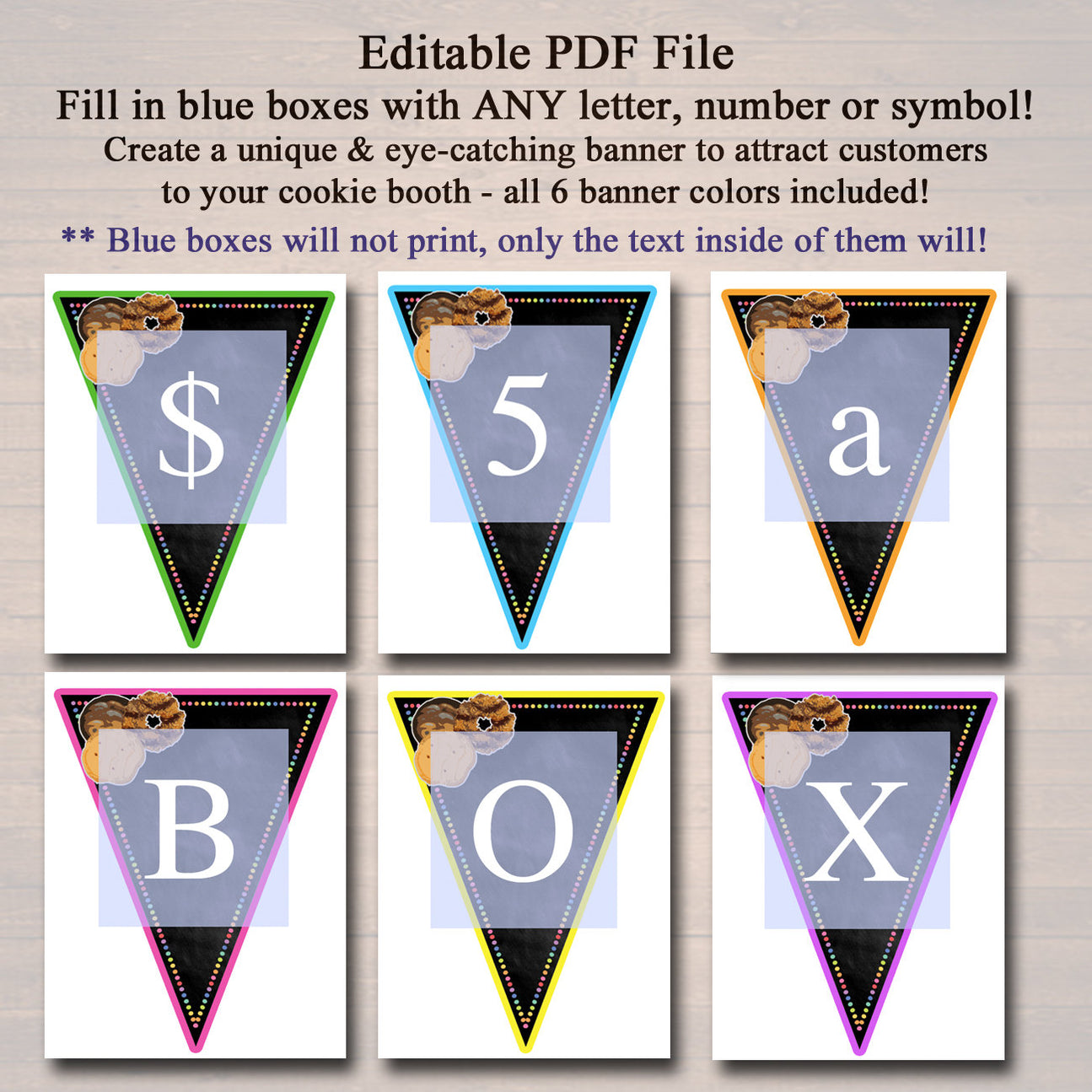 Cookie Booth Banner, Cookie Sign, Cookie Printables, Cookie Sales Bunt ...