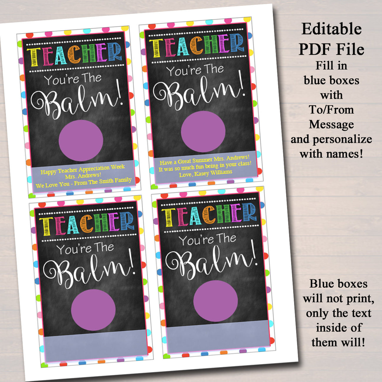 Teacher Appreciation Printable Lip Balm Gift Tags — TidyLady Printables
