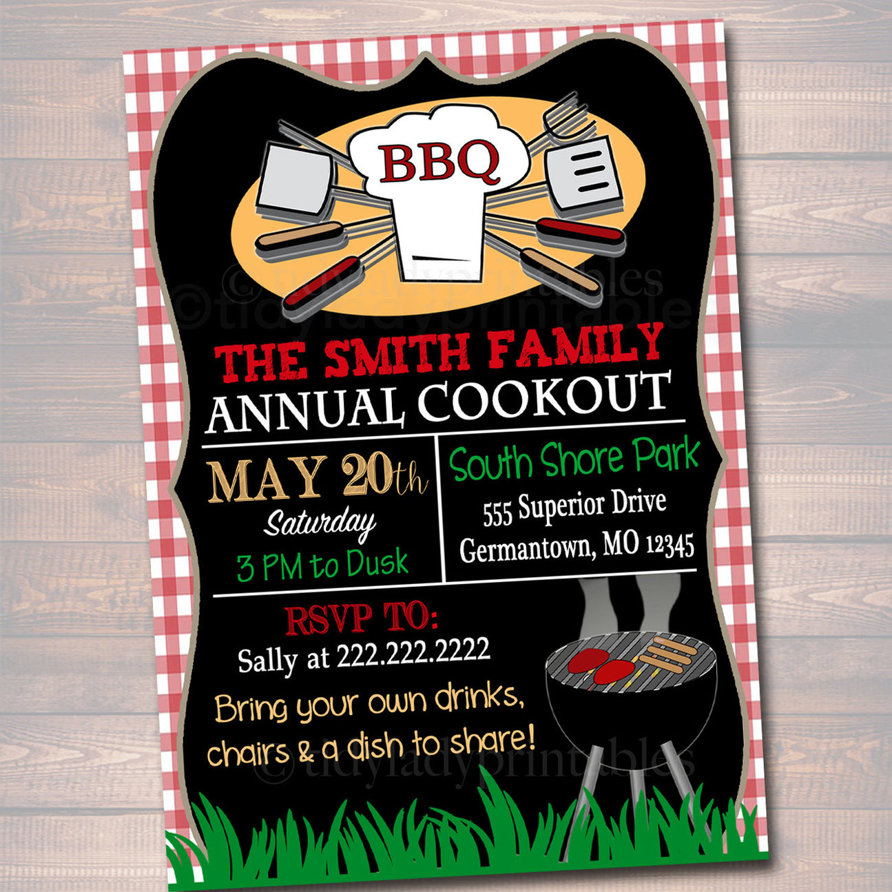 CUSTOM Picnic Invitation, Company Picnic, Family Picnic, BBQ Invite, P ...