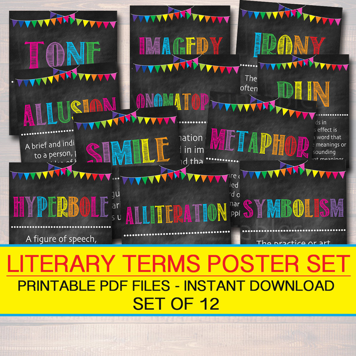 English Literary Terms Poster Set | TidyLady Printables