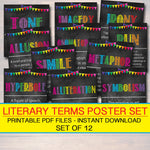 English Literary Terms Poster Set | TidyLady Printables