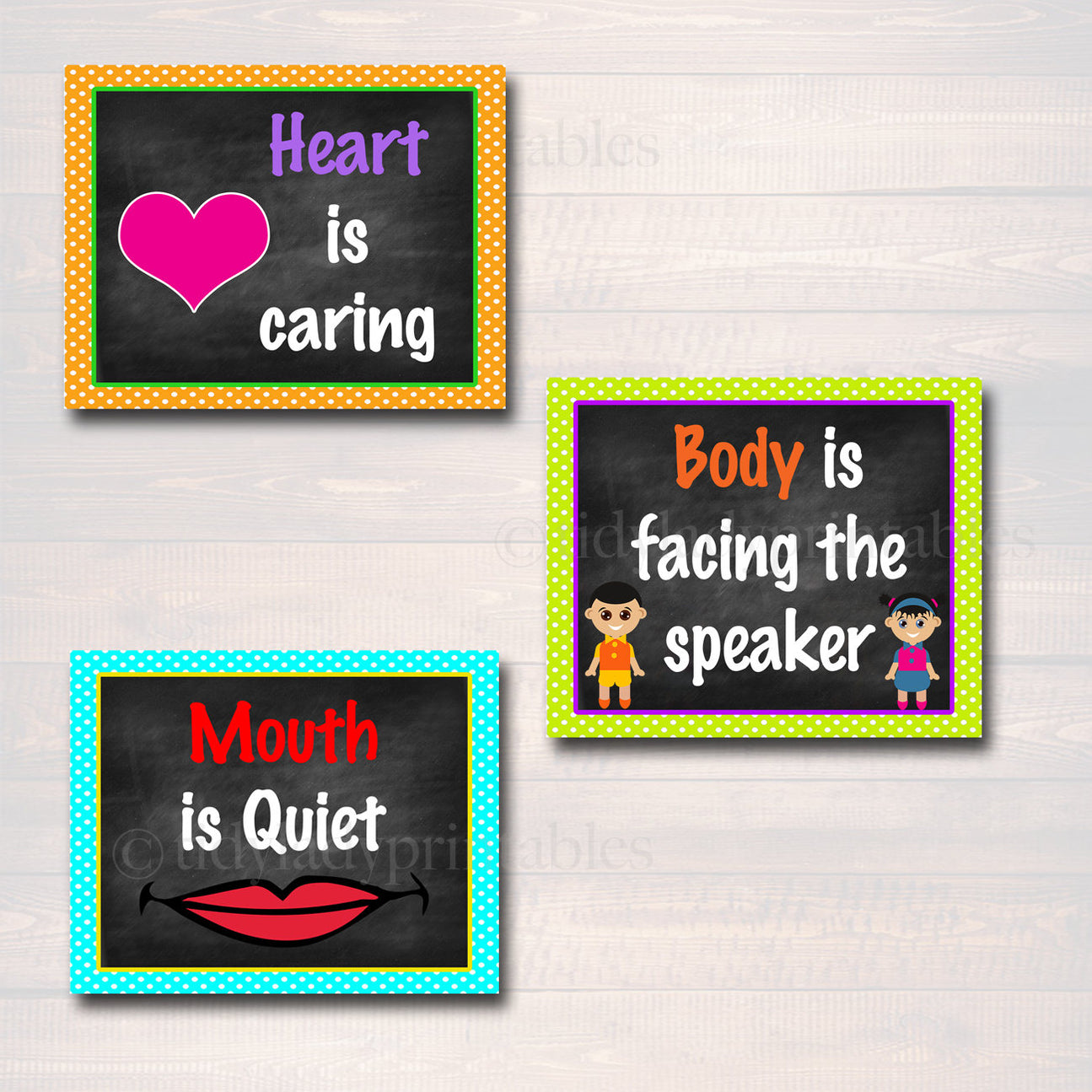 Whole Body Listening Poster Set | TidyLady Printables