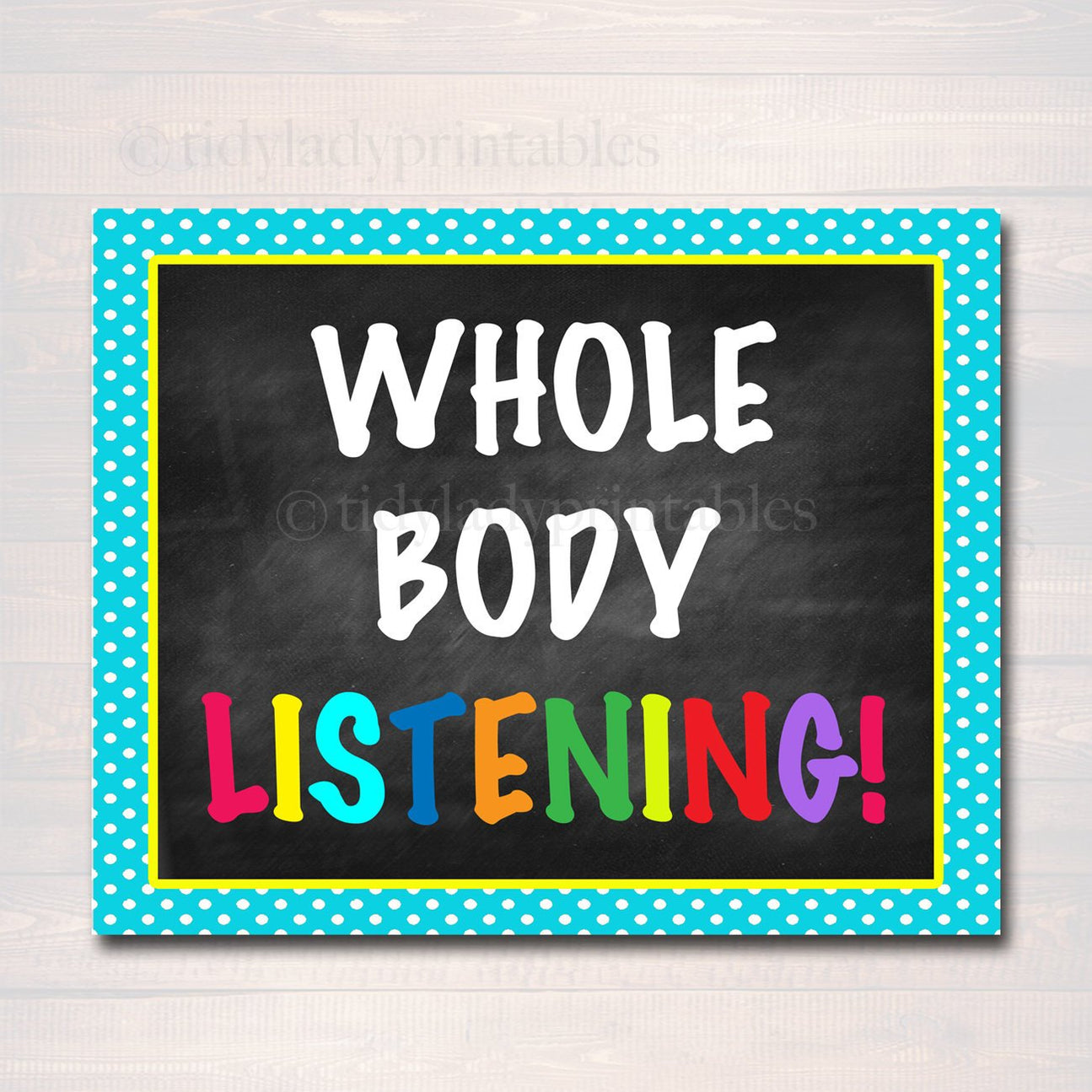 Whole Body Listening Poster Set | TidyLady Printables
