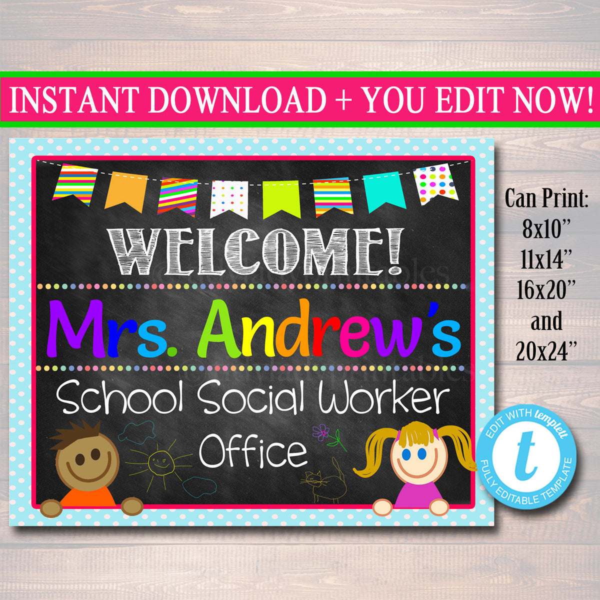 Social Worker Door Sign | TidyLady Printables