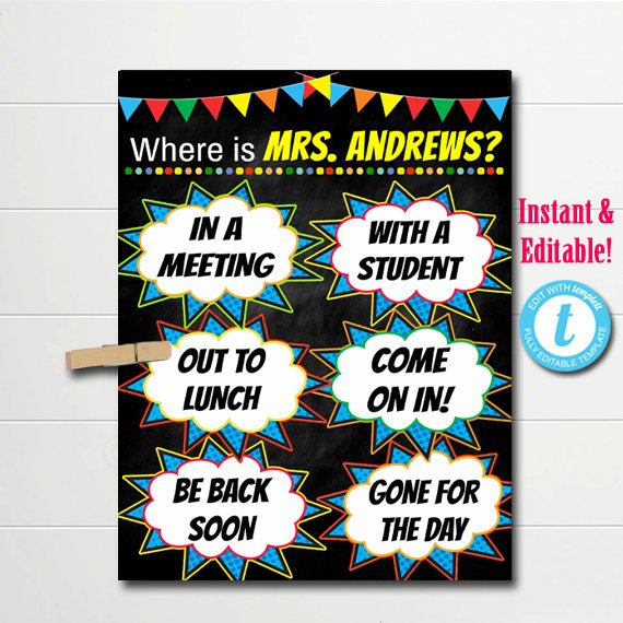 Superhero Classroom Door Hanger | TidyLady Printables