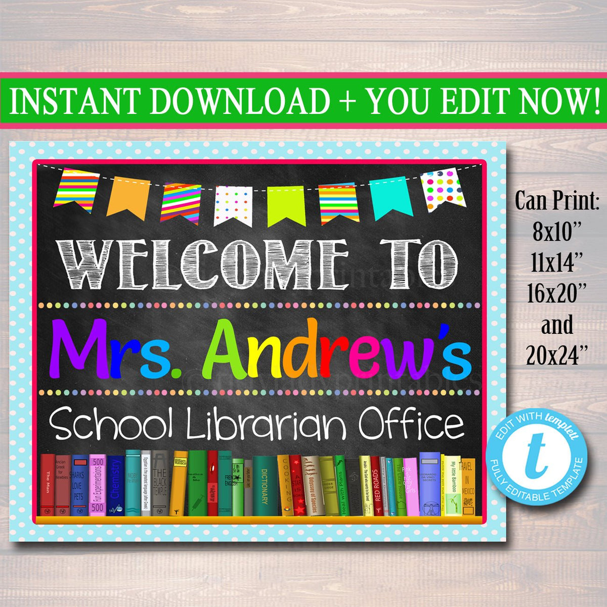 School Librarian Door Sign | TidyLady Printables