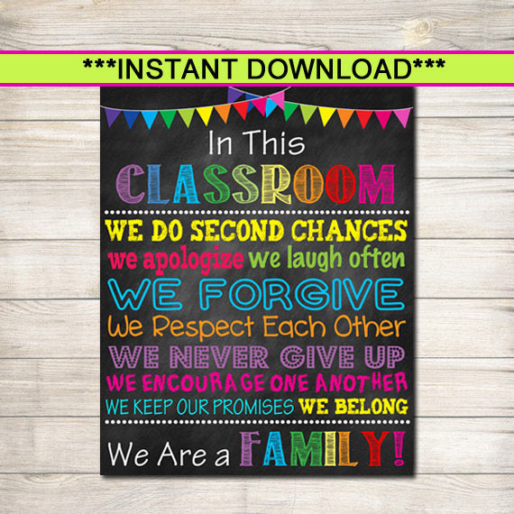 In This Classroom We Are Family Poster | TidyLady Printables