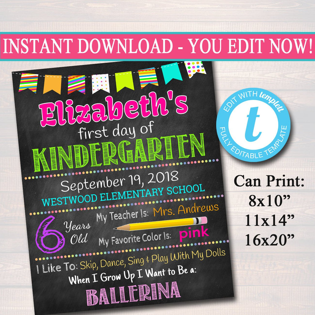 Editable First Day Of School Signs | TidyLady Printables — Page 3