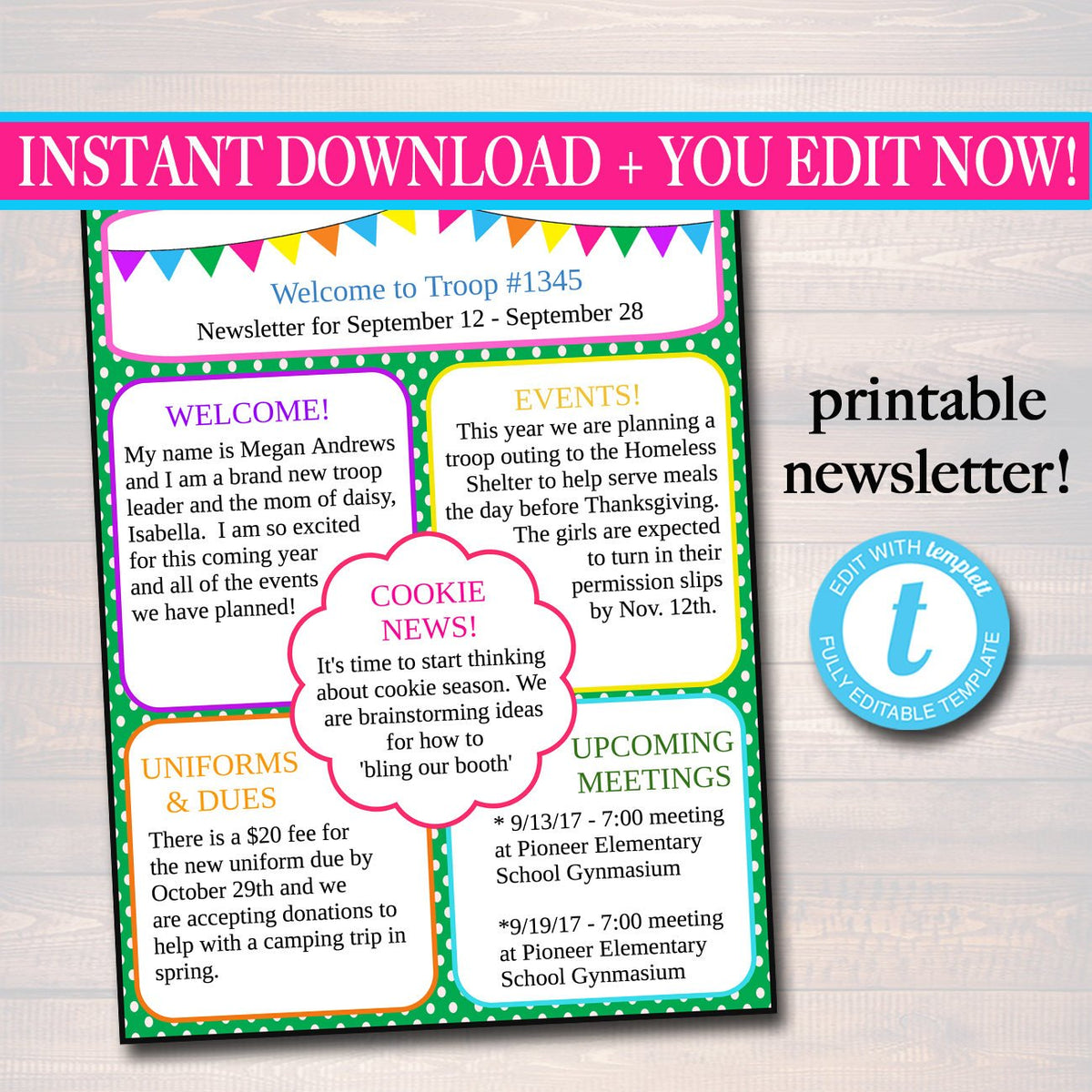 Newsletter Template, , Teacher Newsletter, Event Newsletter, Parent Co ...