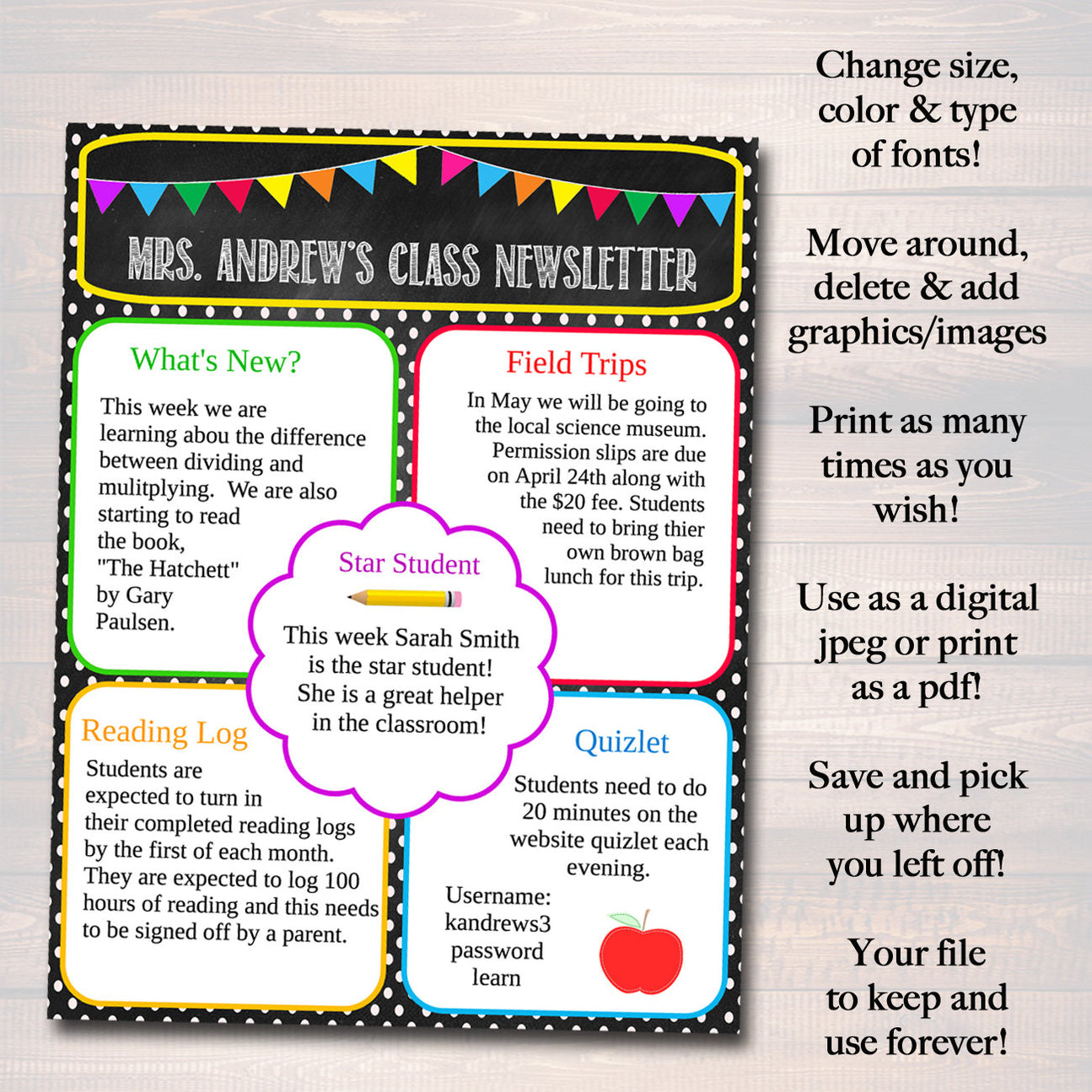School Newsletter Parent Communication Form Printable — TidyLady Printables