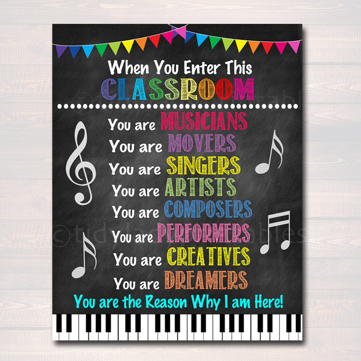 Music Teacher Classroom Poster | TidyLady Printables