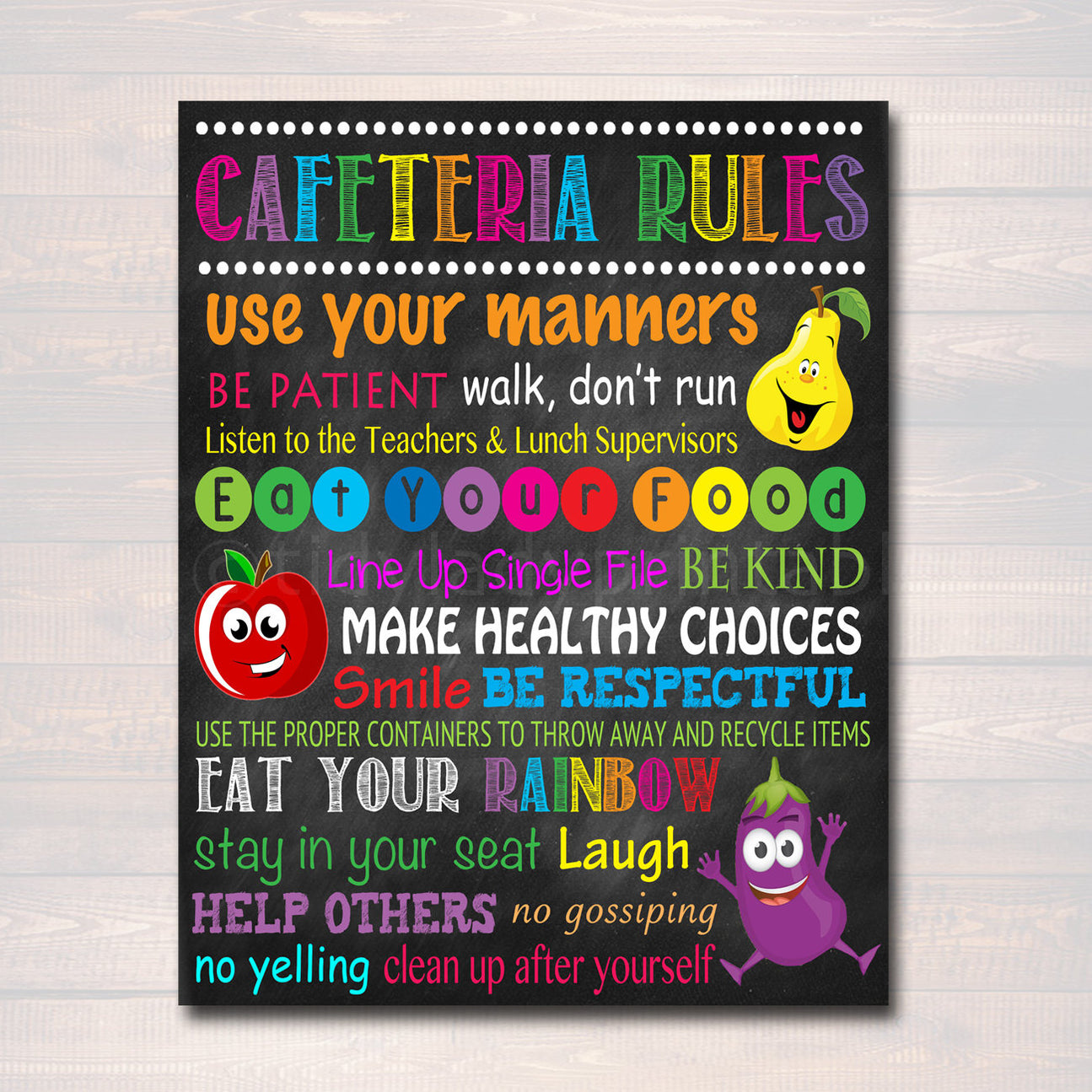 School Cafeteria Rules Poster | TidyLady Printables